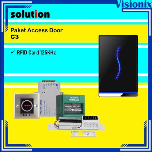 Jual Paket Access Door Solution C3 RFID Access Control Pintu Kaca ...