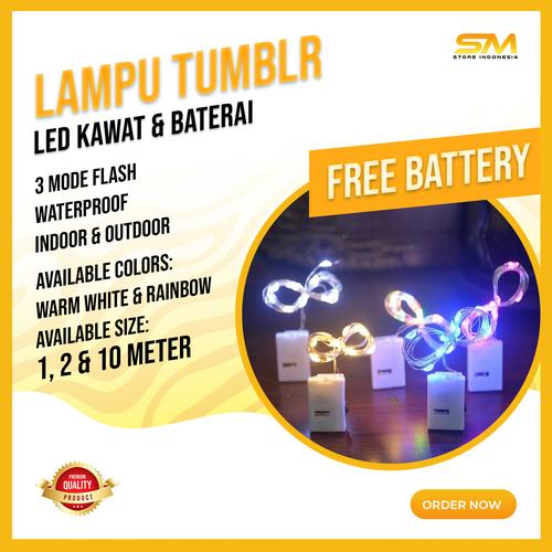 Promo Lampu Kawat LED Dekorasi Tumblr Hias 1m 2 Meter Warm White Fairy ...