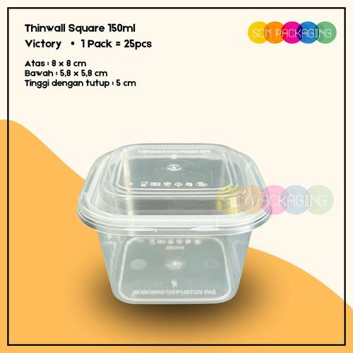 Jual THINWALL VICTORY 150ML SQUARE 1 PACK ISI 25 PCS WADAH PUDDING SAUS ...