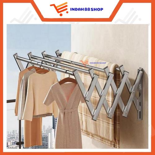 Jual Jemuran Dinding Lipat Stainless / Jemuran Pakaian / Rak Jemuran ...