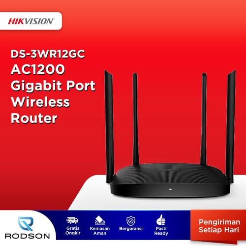 Promo HIKVISION DS-3WR12GC AC1200 Gigabit Wireless Router 4 × 4 MU-MIMO ...