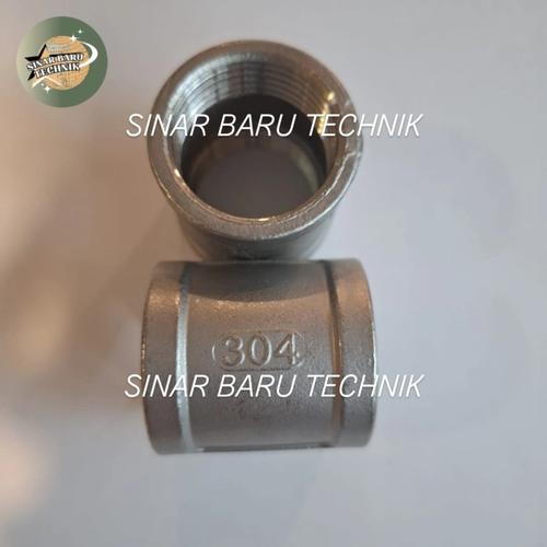Jual SOCKET BANDED / FITTING STAINLESS STEEL SS304 DRAT DALAM 1/4" INCH ...