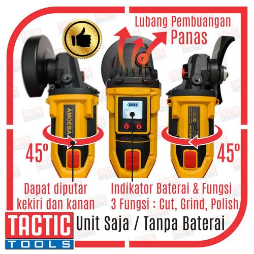 Jual Mesin Gerinda Tangan Cordless 4 Inch Cordless Brushless Angle ...