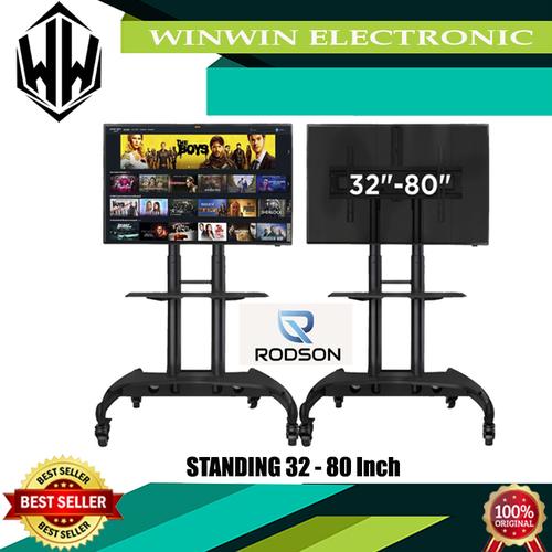 Jual Bracket Breket Brecket tv standing / stand tv dorong 32"-75" NEW ...