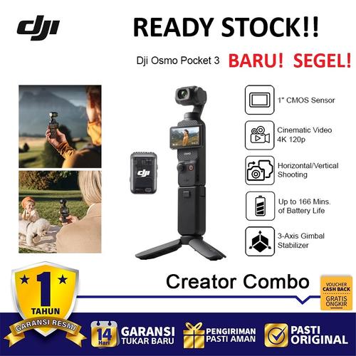 Jual DJI Osmo Pocket 3 Creator Combo GARANSI RESMI TAM 1 TAHUN - Pocket Gimbal Camera - TANPA ...