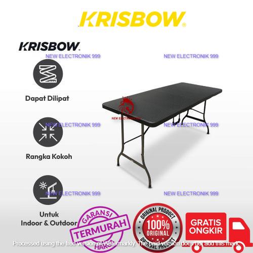 Jual Krisbow Meja Lipat Rotan 180X75X72 cm Hitam FOLDING RATTAN TABLE ...