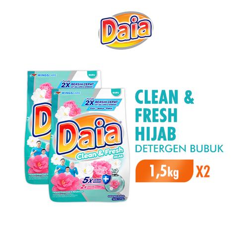 Promo Daia Hijab Deterjen Bubuk Clean & Fresh 1.6 kg x 2 pcs - - Wings Official Store | Tokopedia