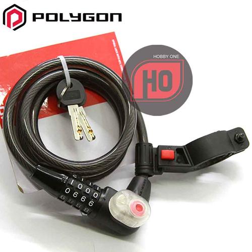 Promo POLYGON SPIRAL LOCK With Key Combination Number & Light Black ...