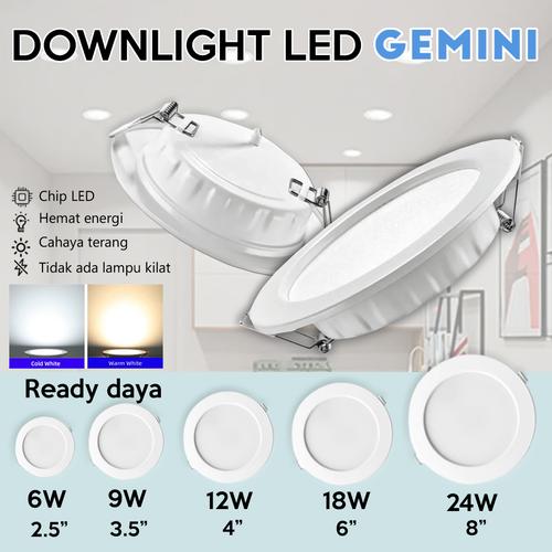 Jual Lampu LED Downlight Panel Lamp 3W/6W/9W/12W/18W/24W PUTIH/KUNING ...