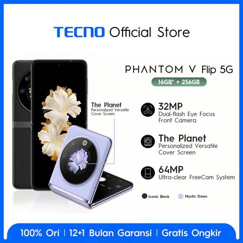 Promo TECNO PHANTOM V Flip 5G - 8+8GB*+256GB, 64MP Ultra-clear Cam ...