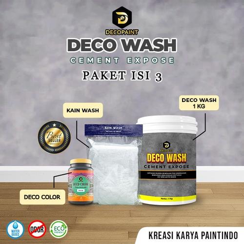 Promo Deco Wash Paint isi 3 dan 4 barang | Cement Wash | Paket Cat ...