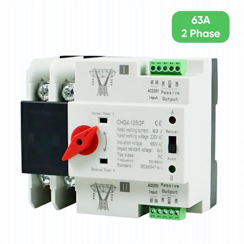 Jual ATS 63A 2 Phase Automatic Transfer Switch Control Otomatis PLN ...