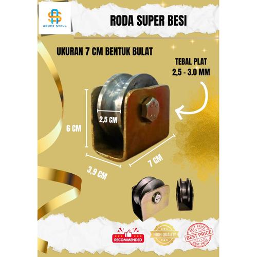 Jual Roda Super Pagar Besi As Ukuran 7 Cm Bentuk Siku Dan Bulat / Roda ...