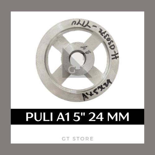 Jual Puli Pully Pulley Aluminium Dinamo Mesin Kompresor A1 5 Inch As 24 ...