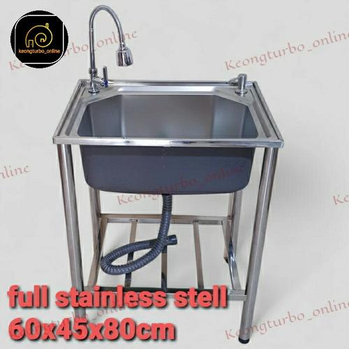 Promo kitchen sink table meja bak cuci piring single bowl 60x45 ...