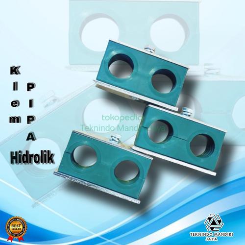 Jual klem pipa tubing double Lobang 30mm/Clamp pipa Hydroulic 30mm ...