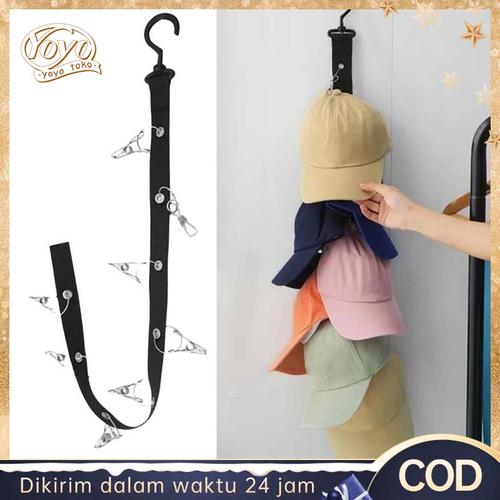 Jual Rak Topi Gantung 8 Kait Tempat Topi Dinding Tempat Gantungan Topi ...