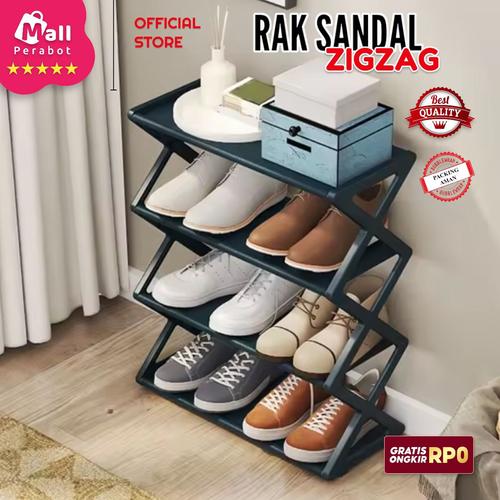 Promo Rak Sepatu Sendal Cross 4 Susun Shape Shoe Rack Minimalis Sandal ...