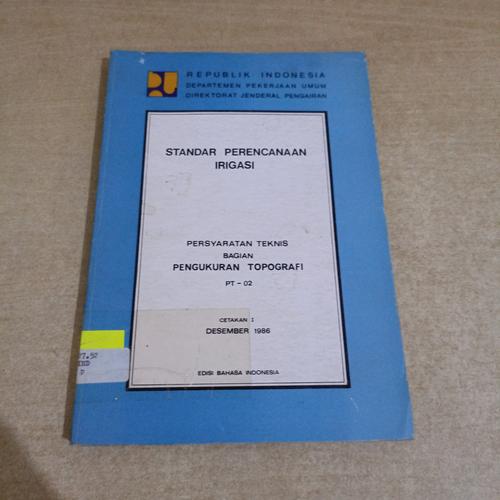 Jual Buku STANDAR PERENCANAAN IRIGASI PERSYARATAN TEKNIS BAGIAN ...