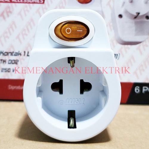 Jual Stop kontak tusuk stopkontak 1 lubang arde saklar TRM SNI Socket ...
