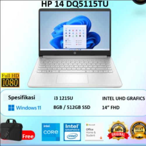 Jual Laptop New HP 14S DQ5115TU i3 1215U RAM 8GB/SSD 512GB Layar 14"FHD ...