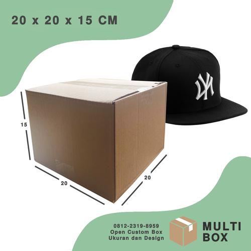 Promo Kardus Box Karton Packing Polos 20x20x15 cm Dus Topi Kecil ...
