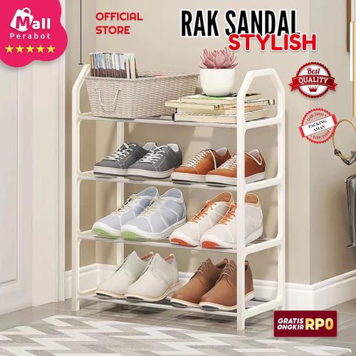 Jual Rak Sepatu 4 Susun Tempat Sandal Rak Tingkat Pipa Stainless Shoe ...