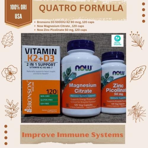 Jual Quatro Formula,Paket ekonomis D3+K2,Magnesium Citrate, Zinc ...