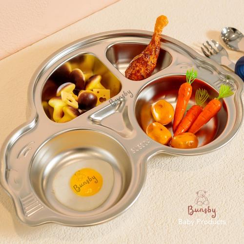 Jual Piring stainless 304 tebal alat makan bayi anak dengan sekat ...