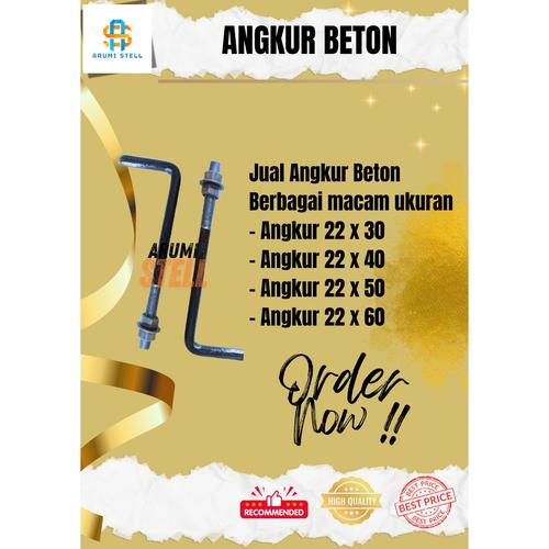 Jual Angkur Besi Beton Bubut Ukuran Diameter 22 Panjang 30 Cm / 40 Cm ...