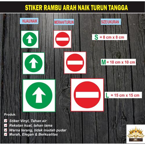 Jual Stiker Vinyl Arah Naik Turun Tangga / Rambu Arah Panah Naik turun ...