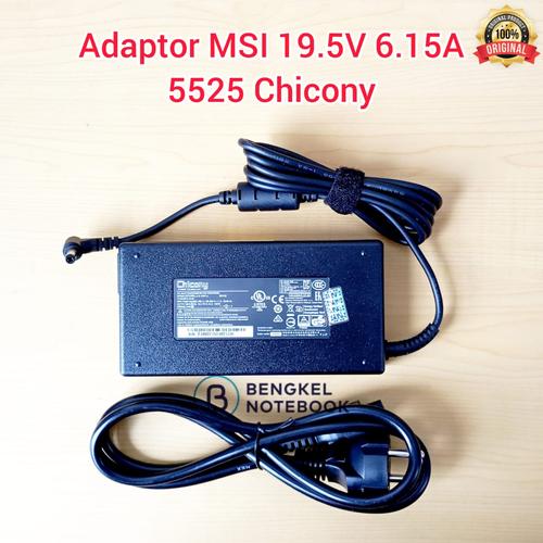 Jual Adaptor Charger MSI 19.5V 6.15A 5525 GF63 GE70 GE60 GP60 PE62 120W ...