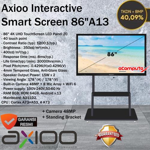 Jual Axioo interactive Smart Screen A13 86" Inch Smart Board LED Panel 4K UHD Touch Screen ...