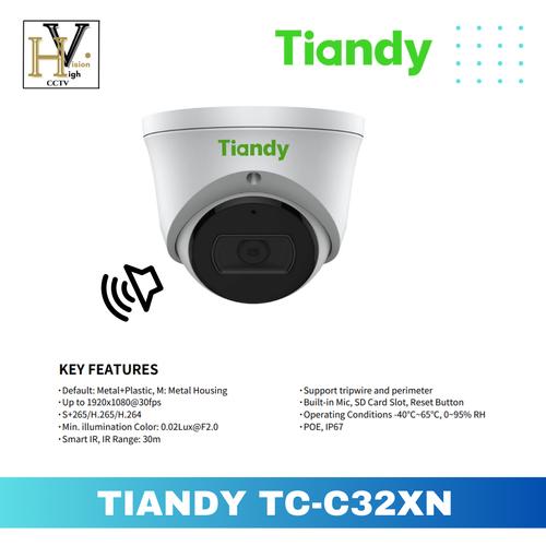 Jual IP CAMERA TIANDY 2MP IR SOUND TC-C32QN INDOR - Kota Palembang - Highvision CCTV | Tokopedia