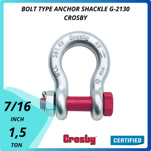 Jual SHACKLE G-2130 7/16" WLL 1.1/2 T CROSBY (BOLT TYPE ANCHOR ...