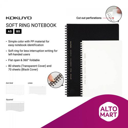 Jual KOKUYO Soft Ring Notebook Kraft PP Series B5 Buku Tulis Spiral Loose Leaf Binder Transparan ...