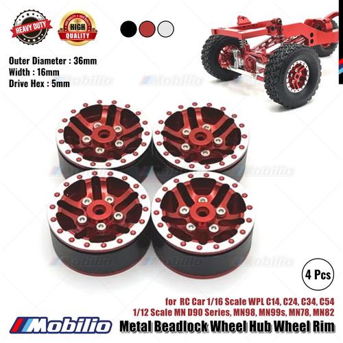 Jual Velg Upgrade Metal Beadlock Wheel Hub Wheel Rim for RC Car 1/16 ...