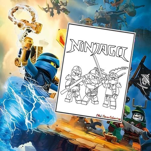 Jual Kertas Gambar Mewarnai Ninjago V1 / Lego / isi 10 Lembar Kertas ...