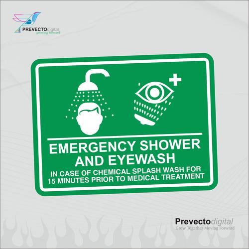 Jual Sticker Safety Sign K3 Rambu Emergency Shower And Eyewash Sticker ...