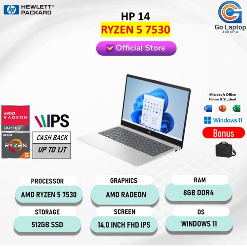 Promo HP 14 RYZEN 5 7530 Ram 8GB 512GB Ssd W11+OHS 14.0FHD Ips Cicil 0% ...