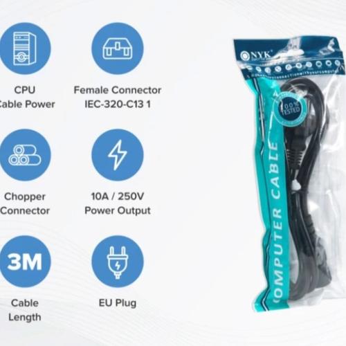 Jual Kabel power cpu/komputer/ups/printer/powersuplay/Lcdmonitor/NYK ...