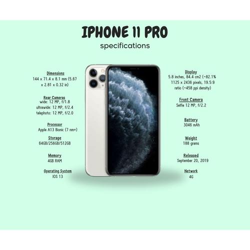 Jual IPHONE 11 PRO 64GB-256GB-512GB SECOND ORIGINAL - 512GB, WIFI ONLY ...