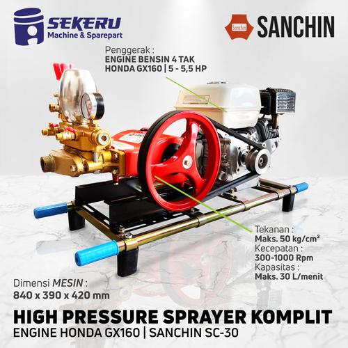Jual High Pressure Power Sprayer Sanchin SCN30 Komplit Engine Honda ...