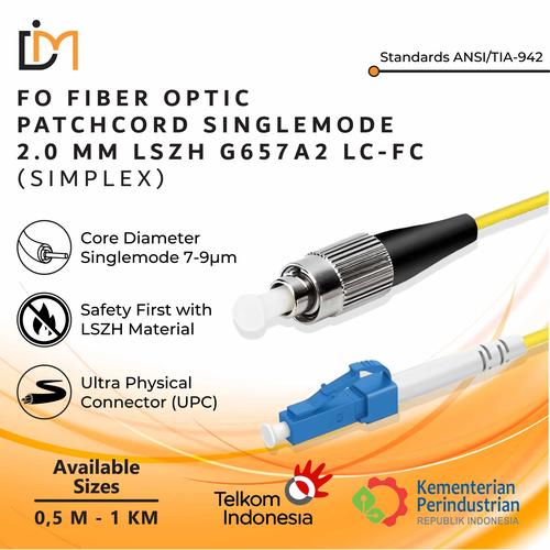 Jual DIM Patchcord FO LC to FC UPC Singlemode Simplex - 4 Meter - Kab ...