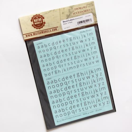 Jual Decal Letters (lowercase) - Black, 4-5 mm untuk diorama model kit ...