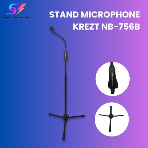 Jual Stand Microphone KREZT NB 756B Tripod Microphone Tiang Mik Besi ...