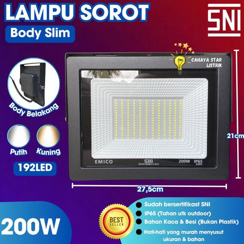 Jual EMICO LAMPU SOROT LED 200 W / FLOODLIGHT OUTDOOR TEMBAK LAPANGAN ...