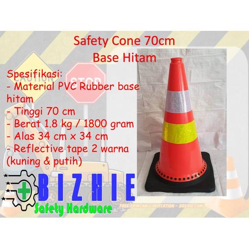 Jual Traffic Cone/ Kerucut Lalulintas/ Safety Cone 70 cm - Hitam - Kota ...