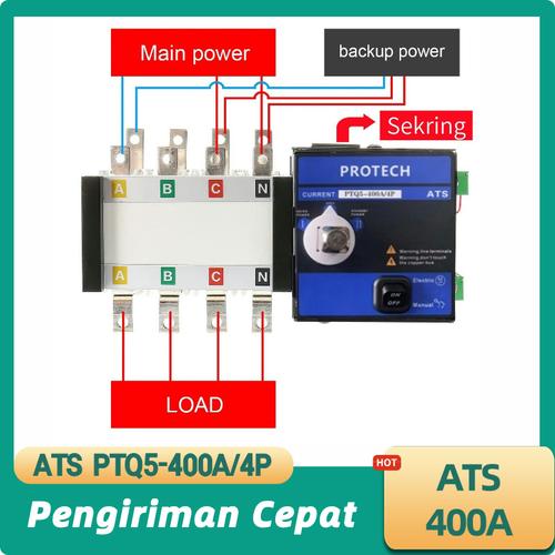 Jual Cos motorized ATS 400A 4P Change Over Switch motor Panel ATS 400P ...