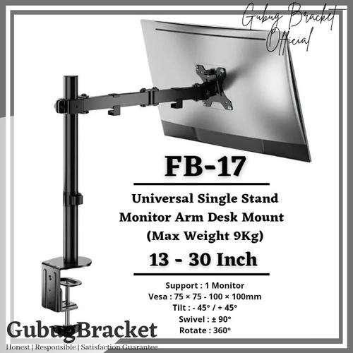 Jual Bracket Monitor 13 - 30 inch, Stand Jepit Meja Single Arm Desk ...